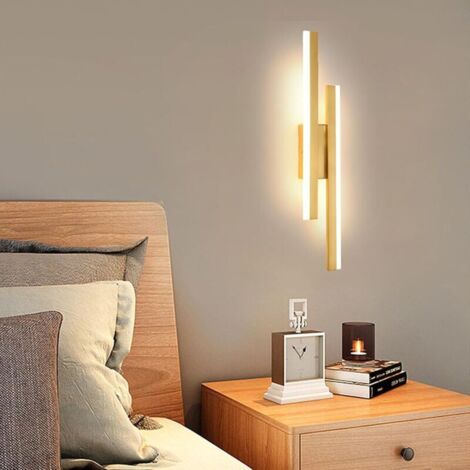 Aplique de pared LED moderno, 16 W, color dorado, 3 temperaturas de ...