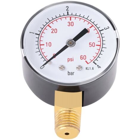 Praktisches Manometer für Luft und Wasser, 1 Stück, 0-60 psi / 0-4 bar ...