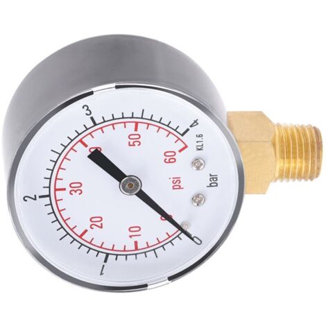Praktisches Manometer für Luft und Wasser, 1 Stück, 0-60 psi / 0-4 bar ...