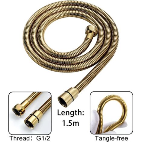 Goldene Handbrause, ABS-Duschkopf, mit 150 cm Schlauch und Halterung ...