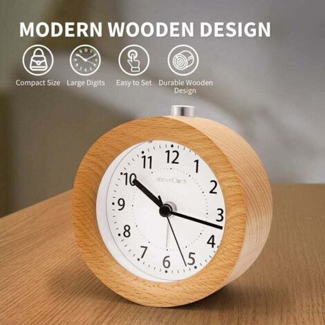 Wecker mit Schlummerfunktion, Nano-Holzwecker ohne Ticken, klassische ...