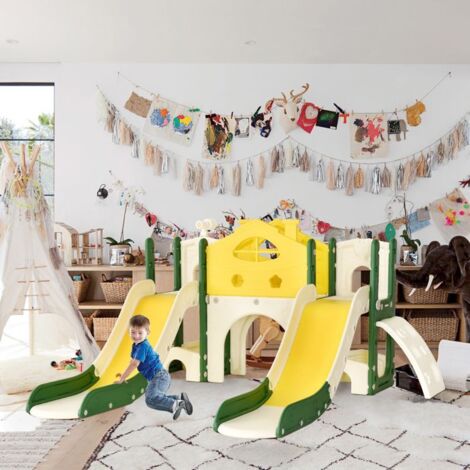 Toboggan pour enfants - TANANT - Dream Castle 7 en 1 - 2 toboggans ...