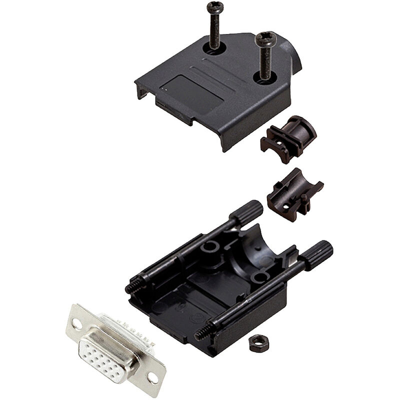 encitech DTPK-P-09-HDS15-W-K 6355-8053-11 D-SUB Buchsenleisten-Set 180 ° Polzahl (num): 15 Lötkelch