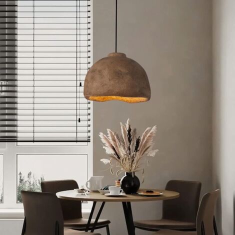Lampe suspendue restaurant japonais lustre wabi-sabi marron salon E27 ...