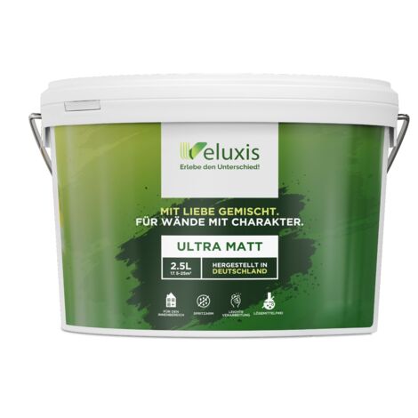 Veluxis® Hochwertige Wandfarbe Weiß für den Innenraum - 2,5 Liter ...