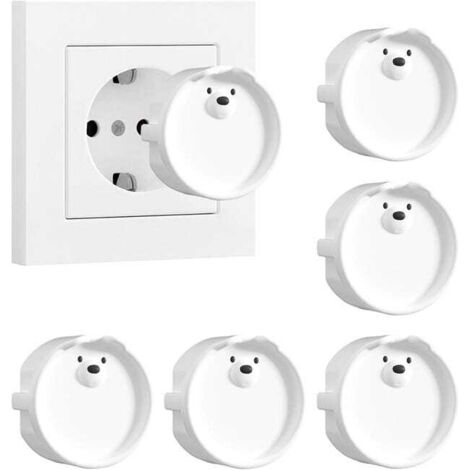 (6 blancs)Cache-prise en silicone pour prise de courant/protection ...