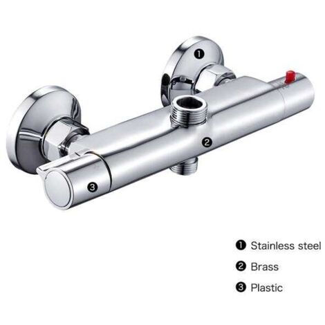Mitigeur Thermostatique de Douche 2 Sorties Haute et Basse Robinet ...