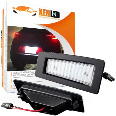 2x Éclairages plaque LED Mazda 3 et CX3 - Plaque d'immatriculation LED