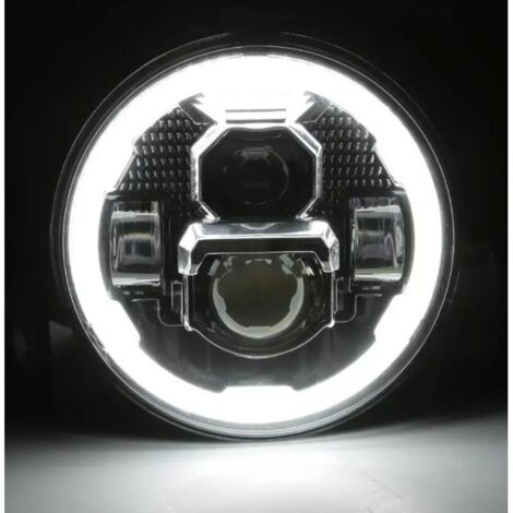 Phare LED de moto rond 7 pouces longue portée pour route de nuit ...
