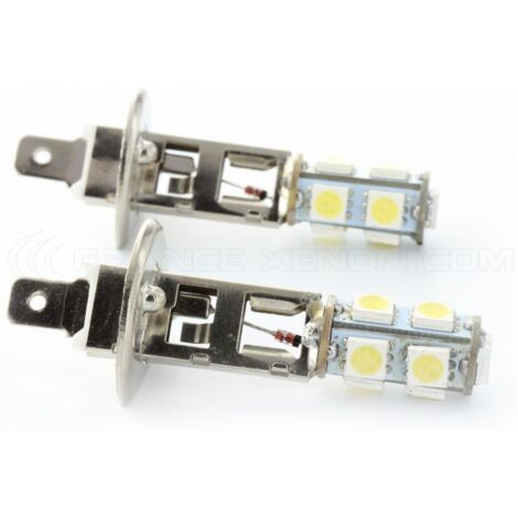 2 x Ampoules H1 LED SMD 9 LED - 12Volts Lampe de signalisation
