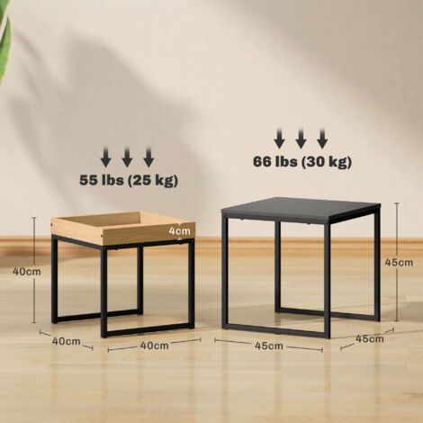 Table Basse Moderne, Ensemble de 2 Tables de Salon, Petit Espace ...
