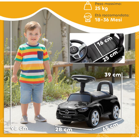 Voiture enfant Mercedes Benz avec klaxon et rangement, poussette ...
