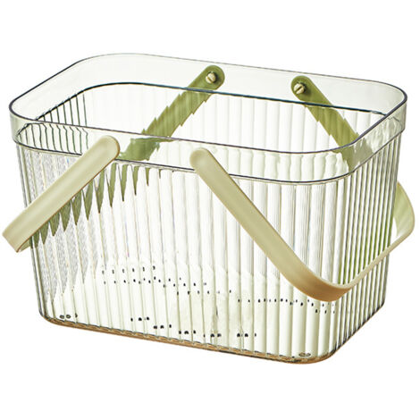 Panier de rangement pour salle de bain design rayures vert de 5L ...