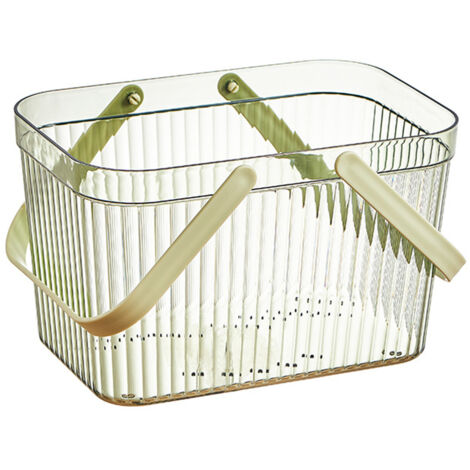 Panier de rangement pour salle de bain design rayures vert de 5L ...