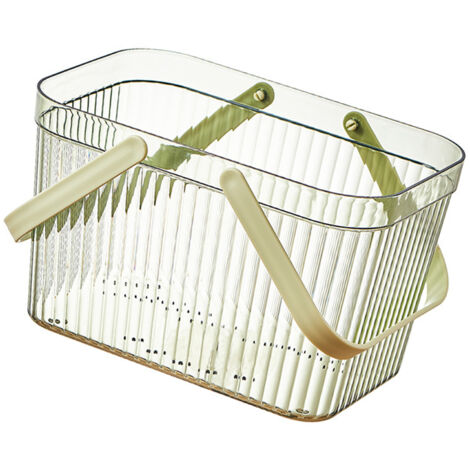 Panier de rangement pour salle de bain design rayures vert de 5L ...