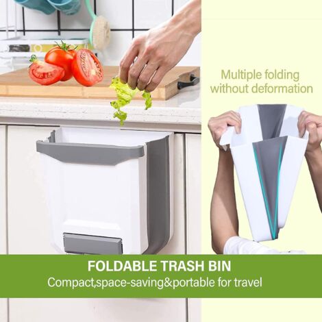 Petite poubelle de placard suspendue pliable 10 litres gain de place ...