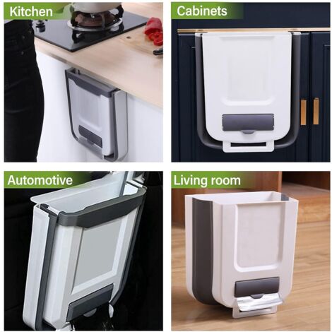 Petite poubelle de placard suspendue pliable 10 litres gain de place ...