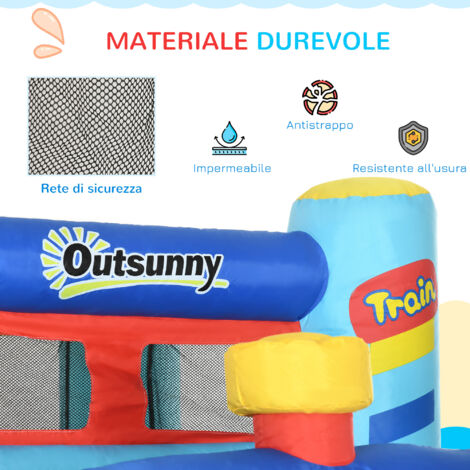 Château gonflable avec toboggan et trampoline extérieur XXL 435x245cm ...