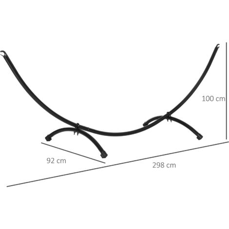 Support hamac de jardin universel metal noir pour terrasse et cour ...