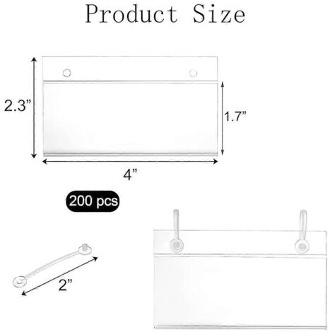 Porte-étiquette transparent en plastique rigide pour grille de stock ...