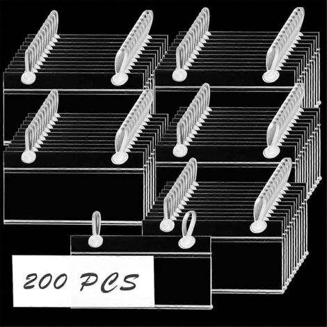 Porte-étiquette transparent en plastique rigide pour grille de stock ...