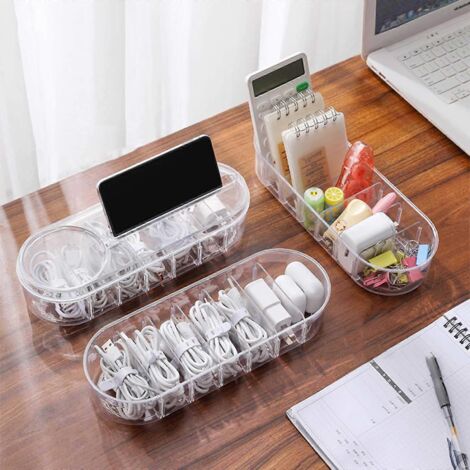Organisateur électronique en plastique transparent pour câbles, boîte ...