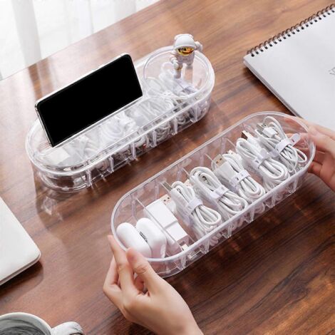 Organisateur électronique en plastique transparent pour câbles, boîte ...