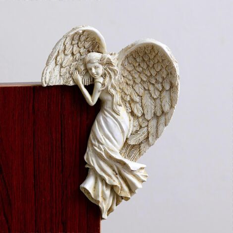 Statue d'ange pour cadre de porte lot de 2 figurines d'angle en resine ...