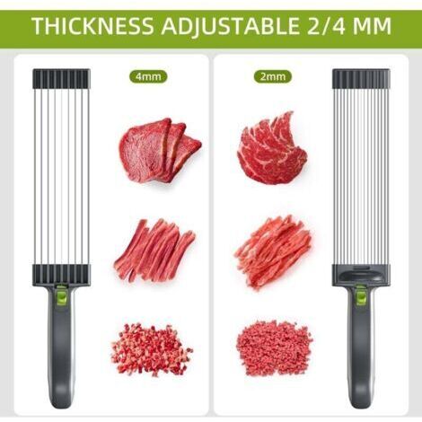 Trancheuse à viande pour porc et boeuf frais repas fait maison Inox ...
