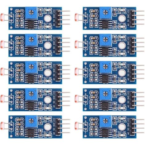 10 Modules Capteur Photoresistance 4 Pin Sortie Numerique Pour Arduino ...