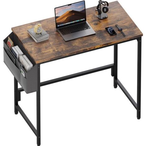 HLONONE 80 cm x 40 cm, Small Computer Desk with Storage Bag, Metal ...