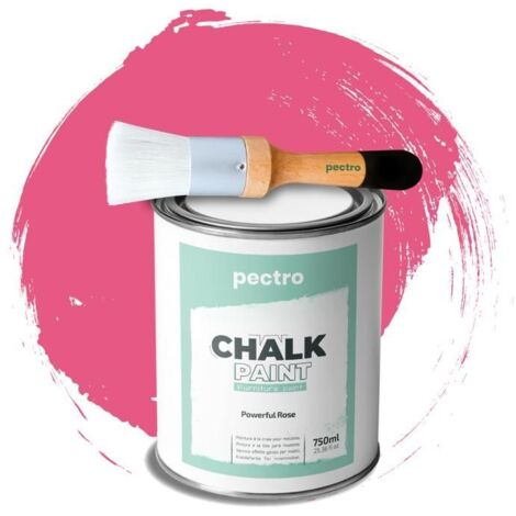 Pintura a la Tiza - PECTRO - ROSA PODEROSA - 750ml - Cepillo de Madera ...