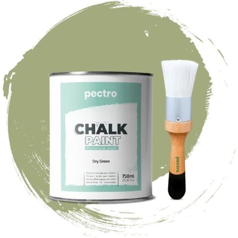 Pintura a la Tiza - PECTRO - VERDE SECO - 750ml - Brocha de Madera ...