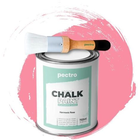 Pintura a la Tiza - PECTRO - ROSA ARMÓNICO - 750ml - Brocha de Madera ...
