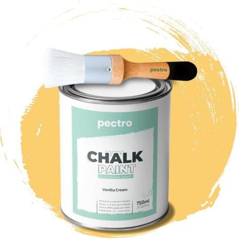 Pintura a la Tiza - PECTRO - CREMA DE VAINILLA - 750ml - Pincel de ...
