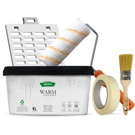 Pintura - PECTRO - Monocapa - Blanco - 4L - Kit completo para paredes y ...