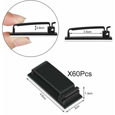 VURAHOME - Clips Câbles Adhésifs, Cable Management Clips 46x20mm ...