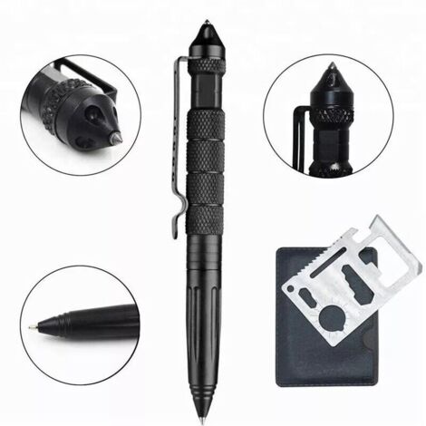 Stylo tactique de défense multifonction, en aluminium dur, antidérapant ...