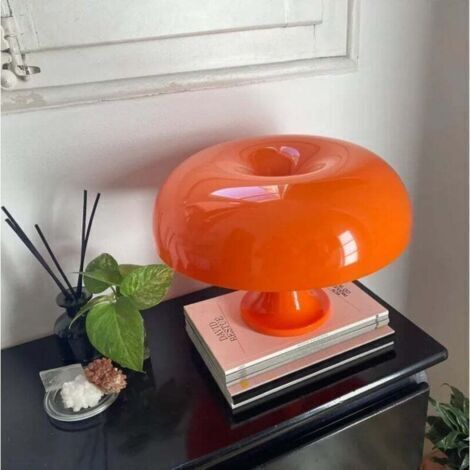 Lampe de bureau champignon orange LED tactile 3 modes de couleur ...