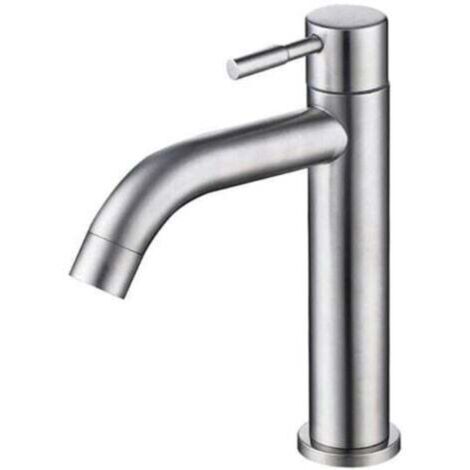 Tap, cold water only, curved spout, with 80 cm explosion-proof hose