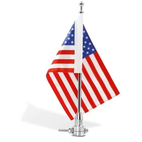 Support de drapeau pour moto Harley drapeau usa textile et chrome ...