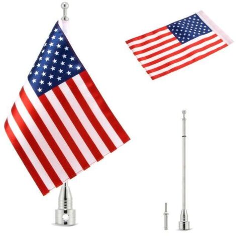 Support de drapeau pour moto Harley drapeau usa textile et chrome ...