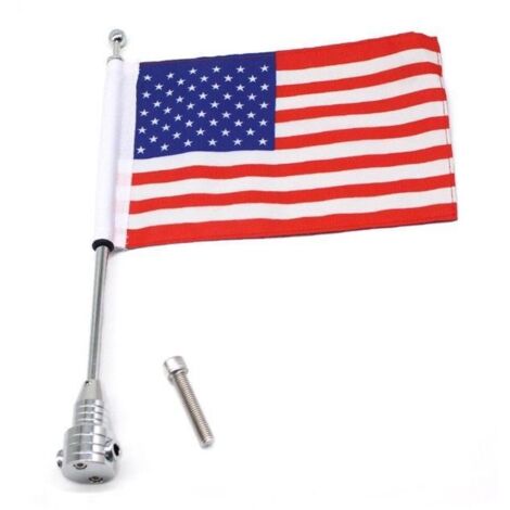Support de drapeau pour moto Harley drapeau usa textile et chrome ...
