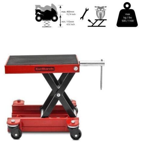 Motorradhebebühne ConStands HR1 Mobilkran 500kg rot