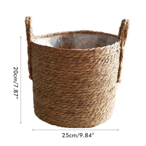 Panier de Plantes en Fibre Naturelle avec Anse pour Intérieur ...