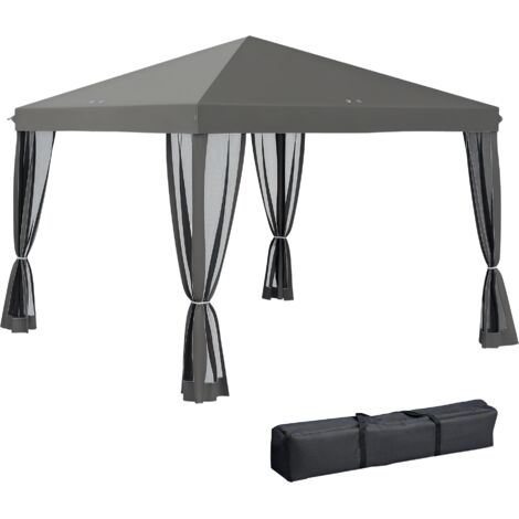 Tonnelle pliante style Barnum colonial 3x3 m avec 4 moustiquaires et ...