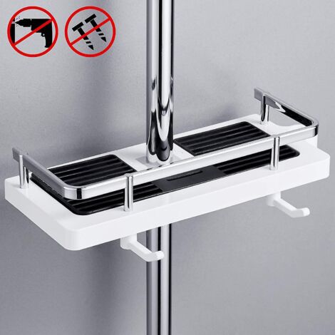 Étagère de douche pour barre de douche - Sans perçage, avec système de ...