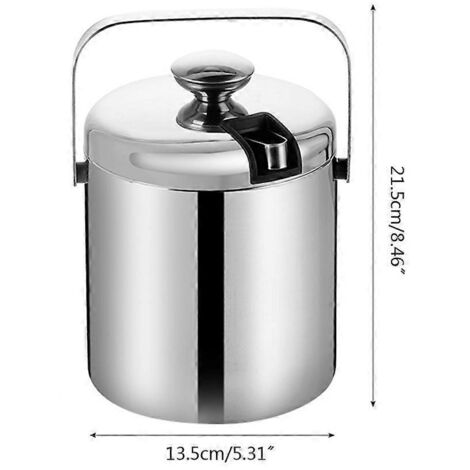 Seau à glaçons anti condensation en inox avec couvercle pour grand bar ...