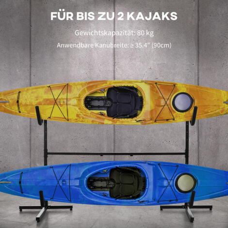 Support de glisse réglable 144-180 cm en métal pour 2 stand-up paddles ...