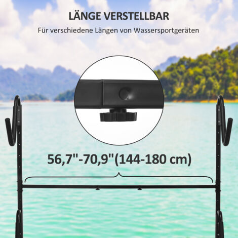 Support de glisse réglable 144-180 cm en métal pour 2 stand-up paddles ...